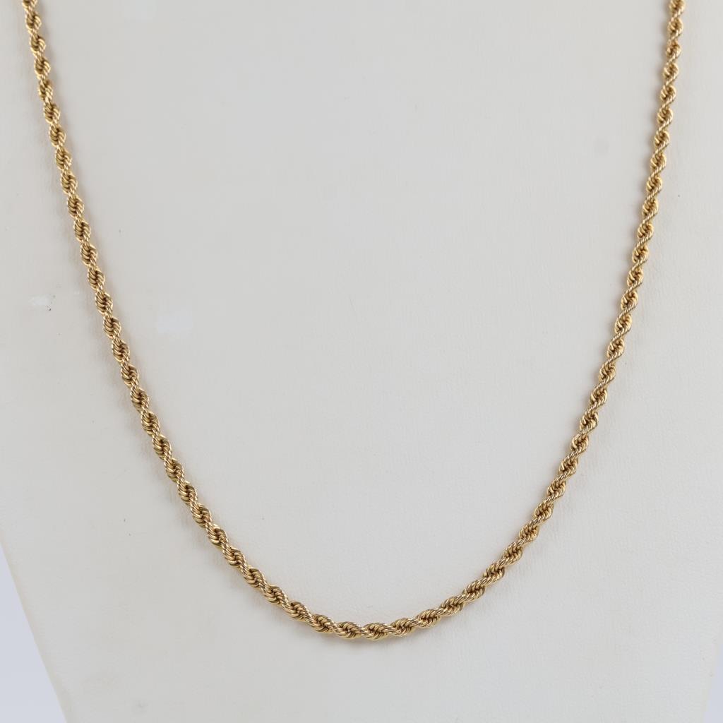 10kt Gold Hollow Rope Chain Necklace | Property Room