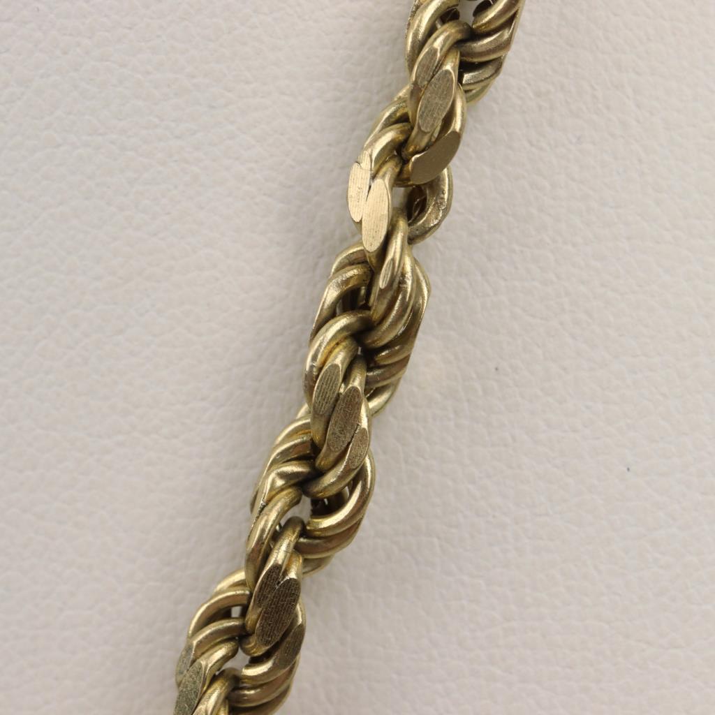 10kt Gold Hollow Rope Chain Necklace | Property Room