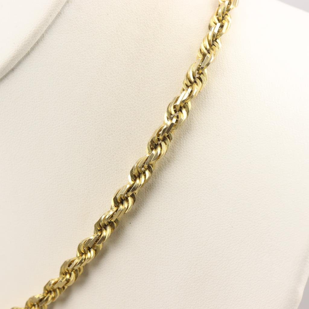 10kt Gold Hollow Rope Chain Necklace | Property Room