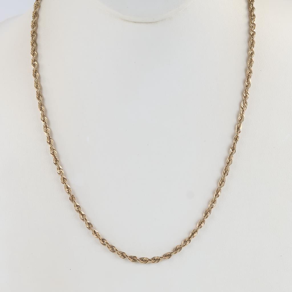 10kt Gold Hollow Rope Chain Necklace | Property Room