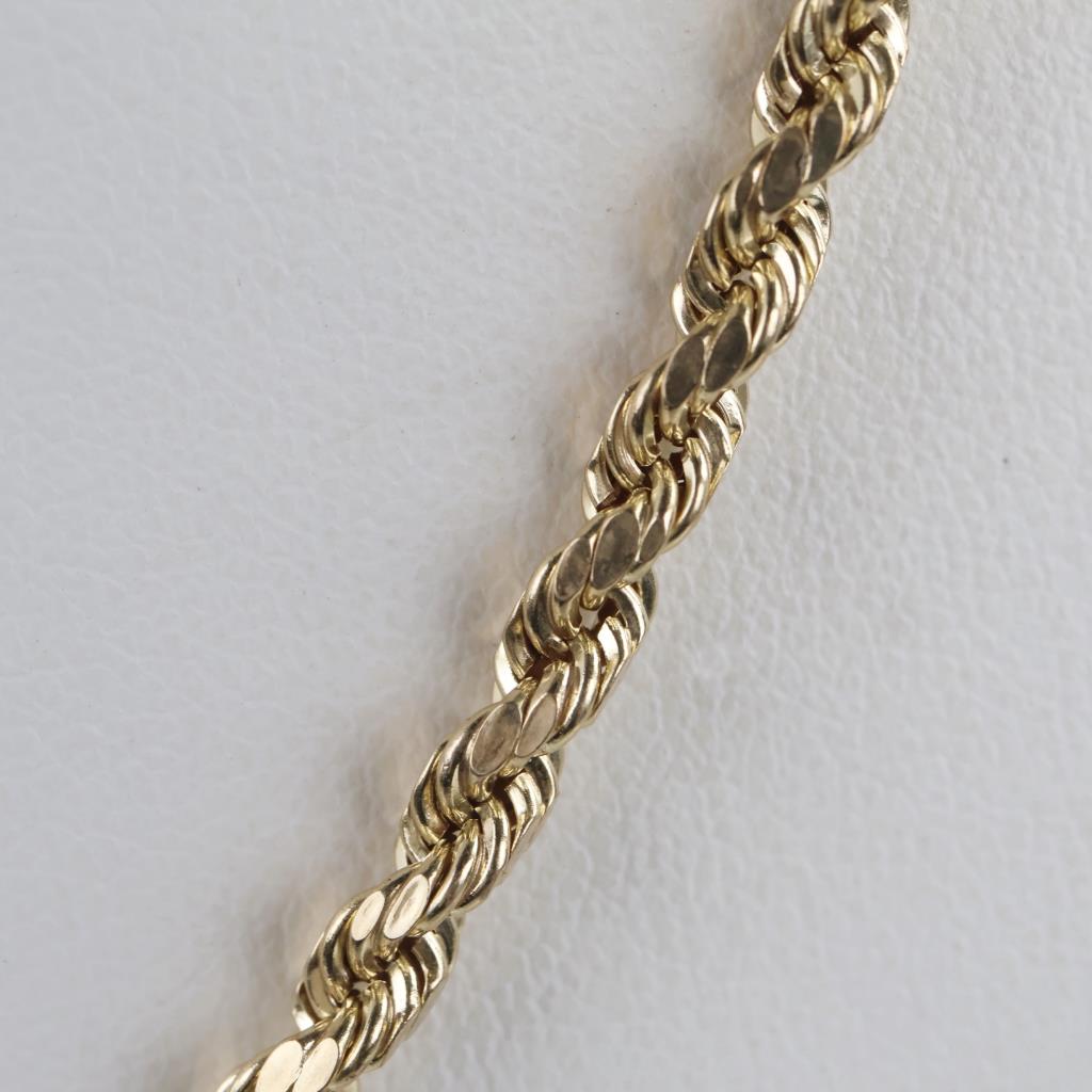 10kt Gold Hollow Rope Chain Necklace | Property Room