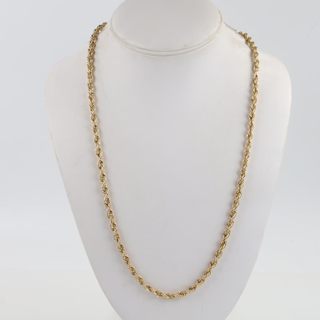 10kt Gold Hollow Rope Necklace | Property Room