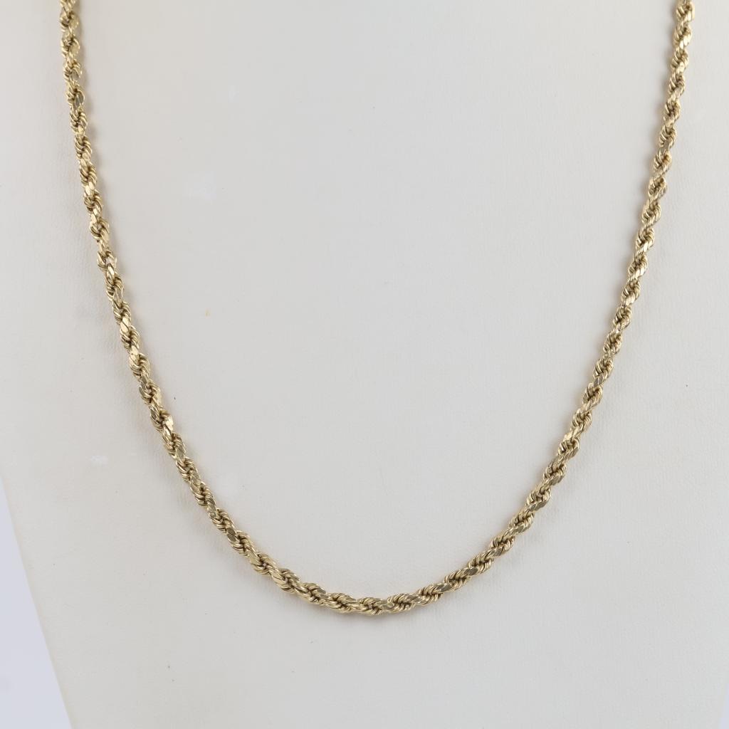 10kt Gold Hollow Rope Necklace | Property Room