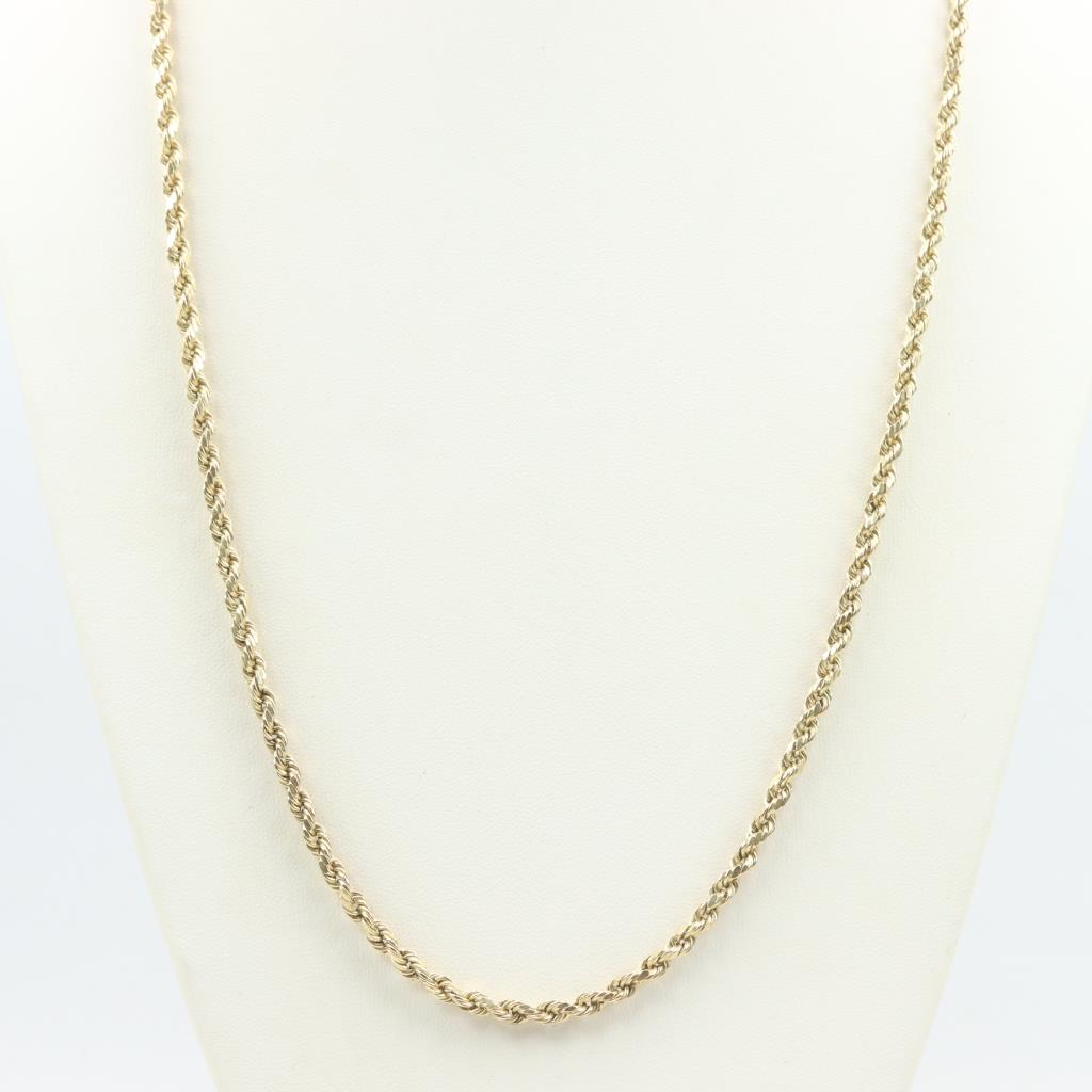 10kt Gold Hollow Twisted Rope Necklace | Property Room