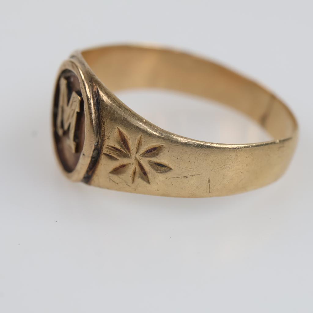 10kt Gold Initial M Ring | Property Room