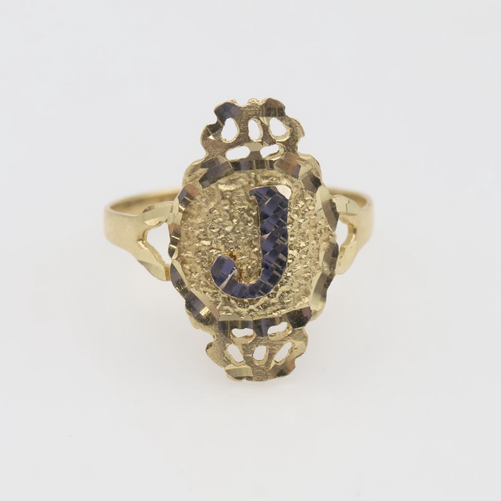 10kt Gold "J" Initial Ring | Property Room