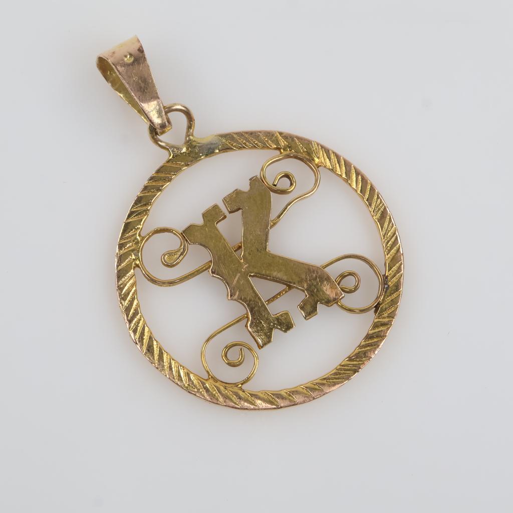 10kt Gold "K" Pendant | Property Room
