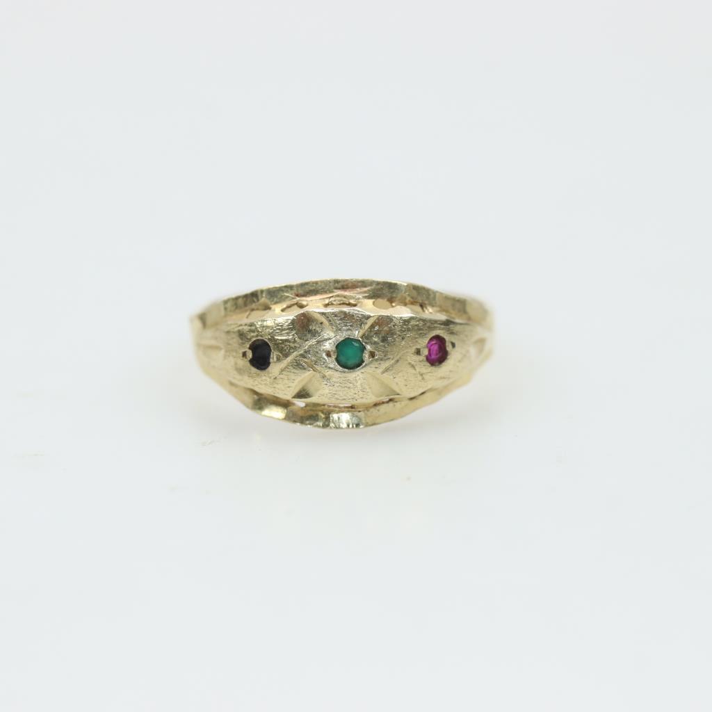 10kt Gold Multicolor Stone Dome Ring | Property Room