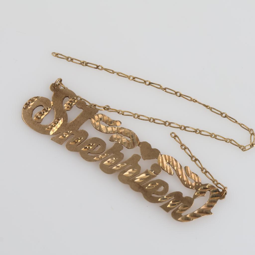 10kt Gold Name Pendant | Property Room