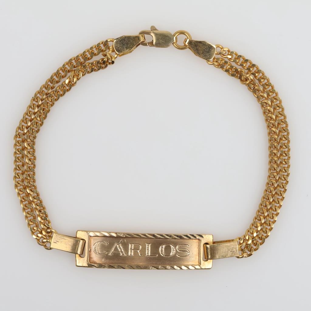 10kt Gold Name Plate Bracelet | Property Room