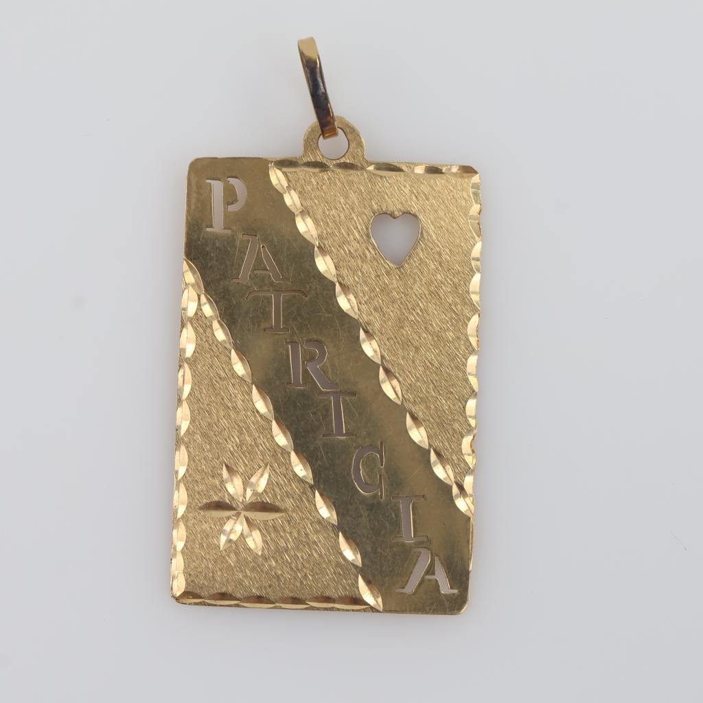 10kt Gold Name Plate Pendant | Property Room