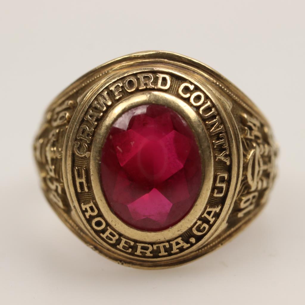 10kt Gold Red Spinel Class Ring | Property Room
