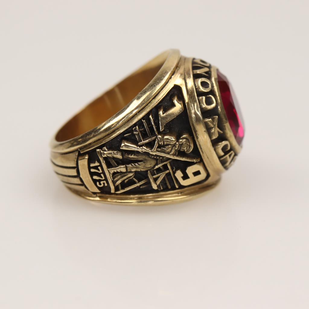 10kt Gold Red Stone Class Ring | Property Room