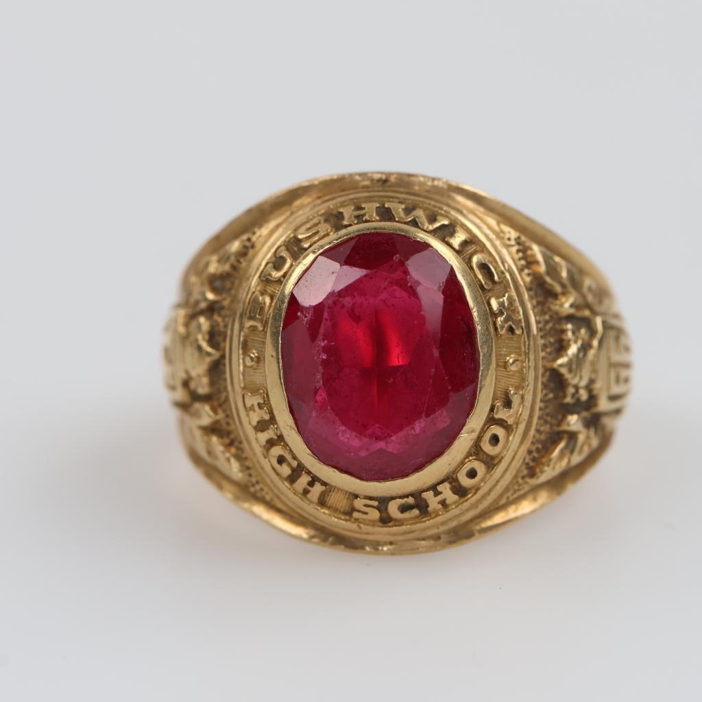 10kt Gold Red Stone Class Ring | Property Room