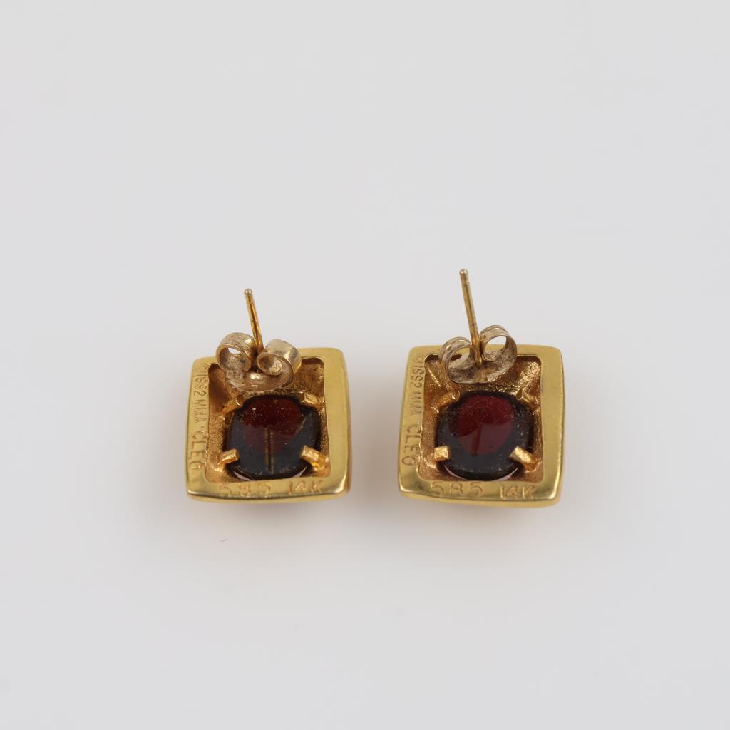 10kt Gold Red Stone Earrings | Property Room