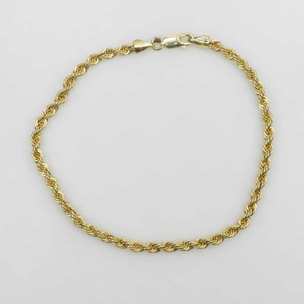 10kt Gold Rope Chain Bracelet | Property Room