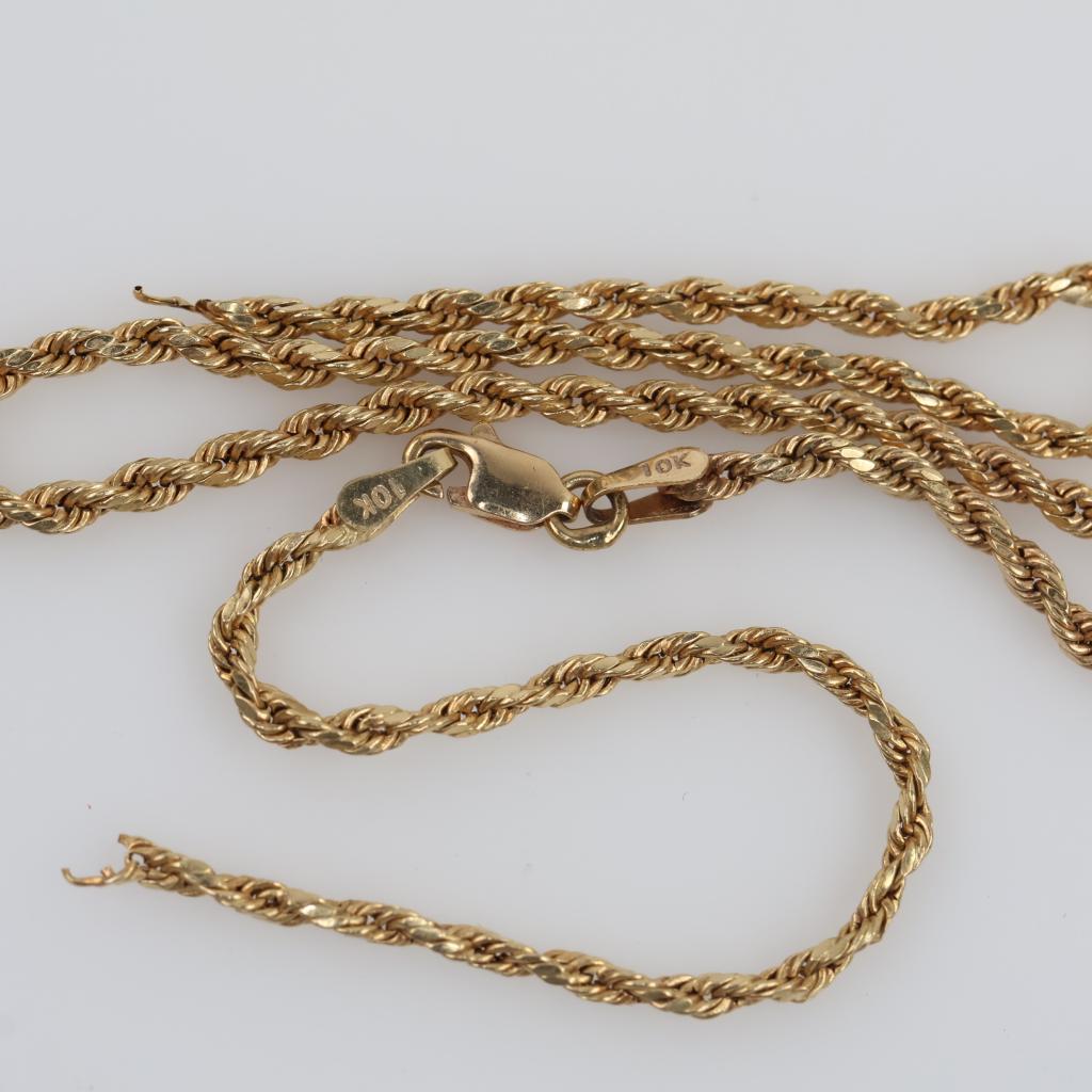 10kt Gold Rope Chain Necklace | Property Room