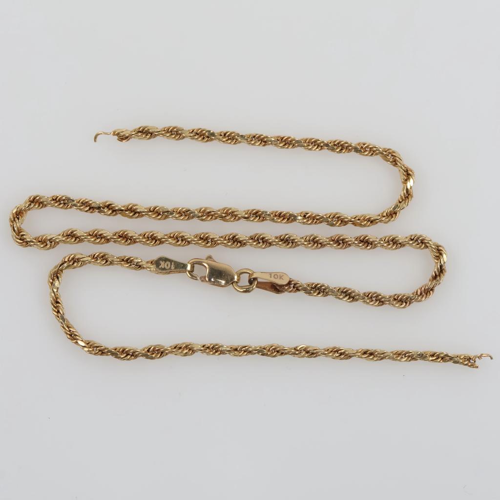 10kt Gold Rope Chain Necklace | Property Room