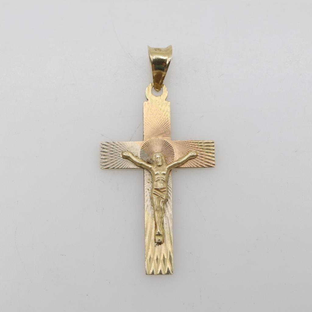 10kt Gold Tri-color Cross Pendant | Property Room