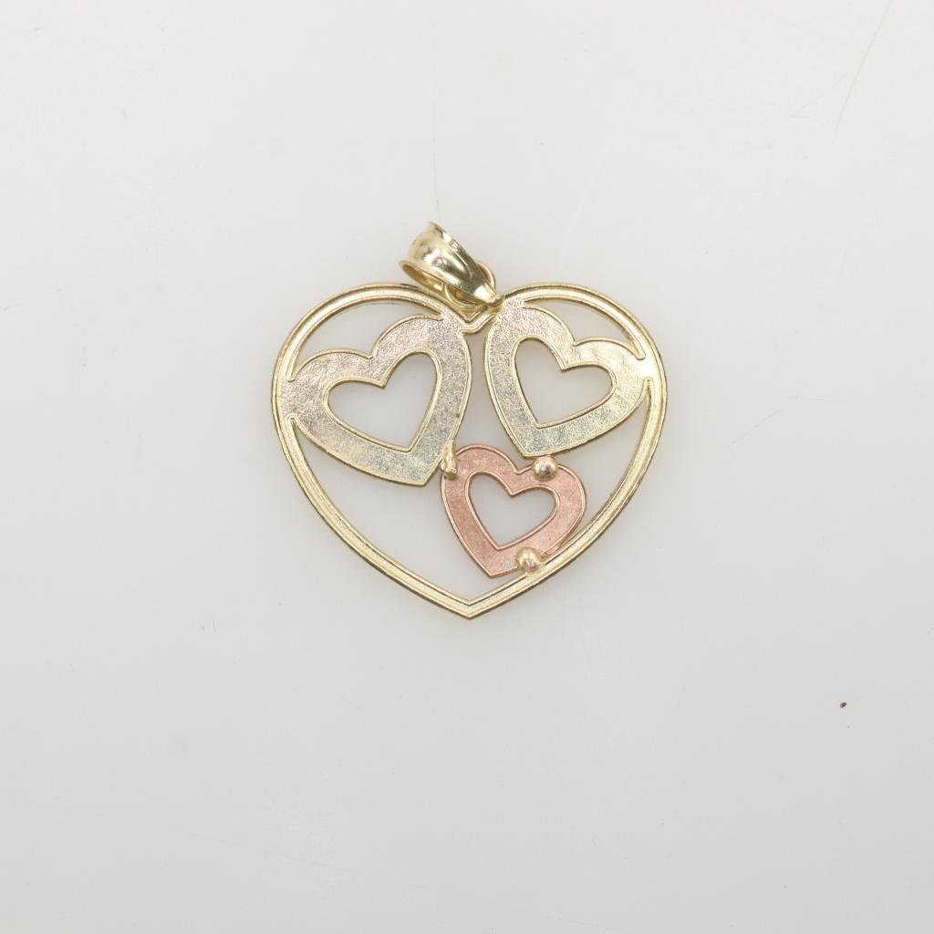 10kt Gold Tri-color Heart Pendant | Property Room
