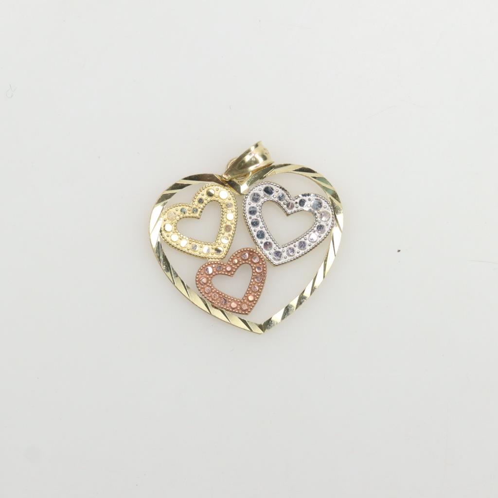 10kt Gold Tri-color Heart Pendant | Property Room