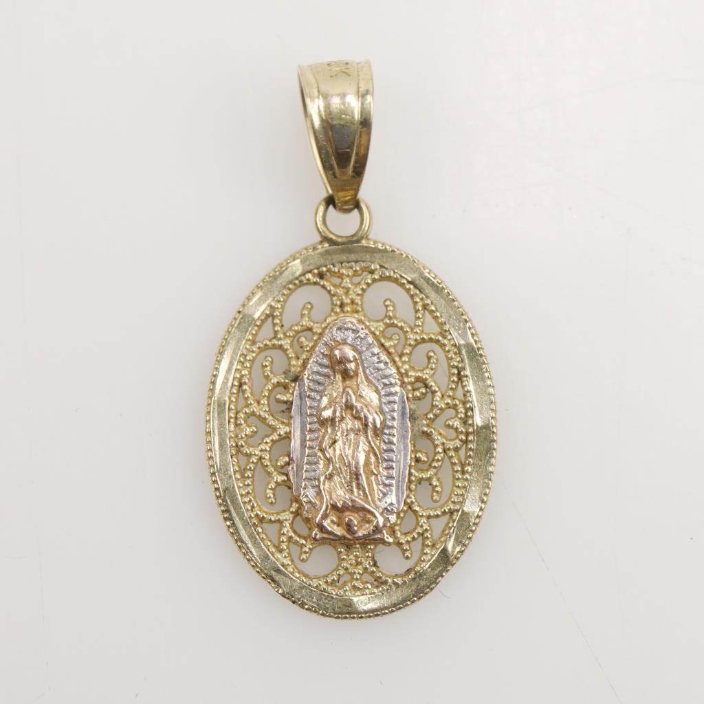 10kt Gold Tri-color Religious Pendant | Property Room
