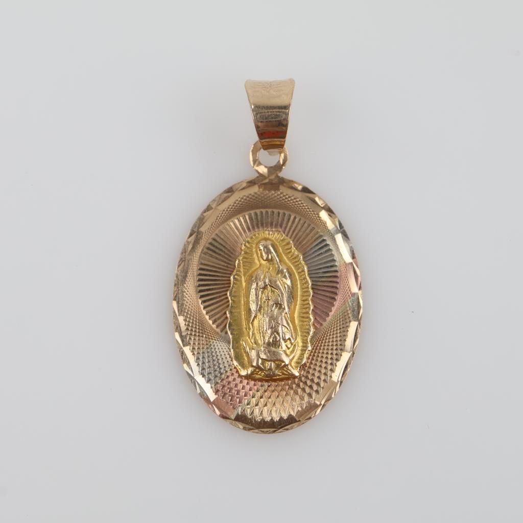 10kt Gold Tri-color Religious Pendant | Property Room