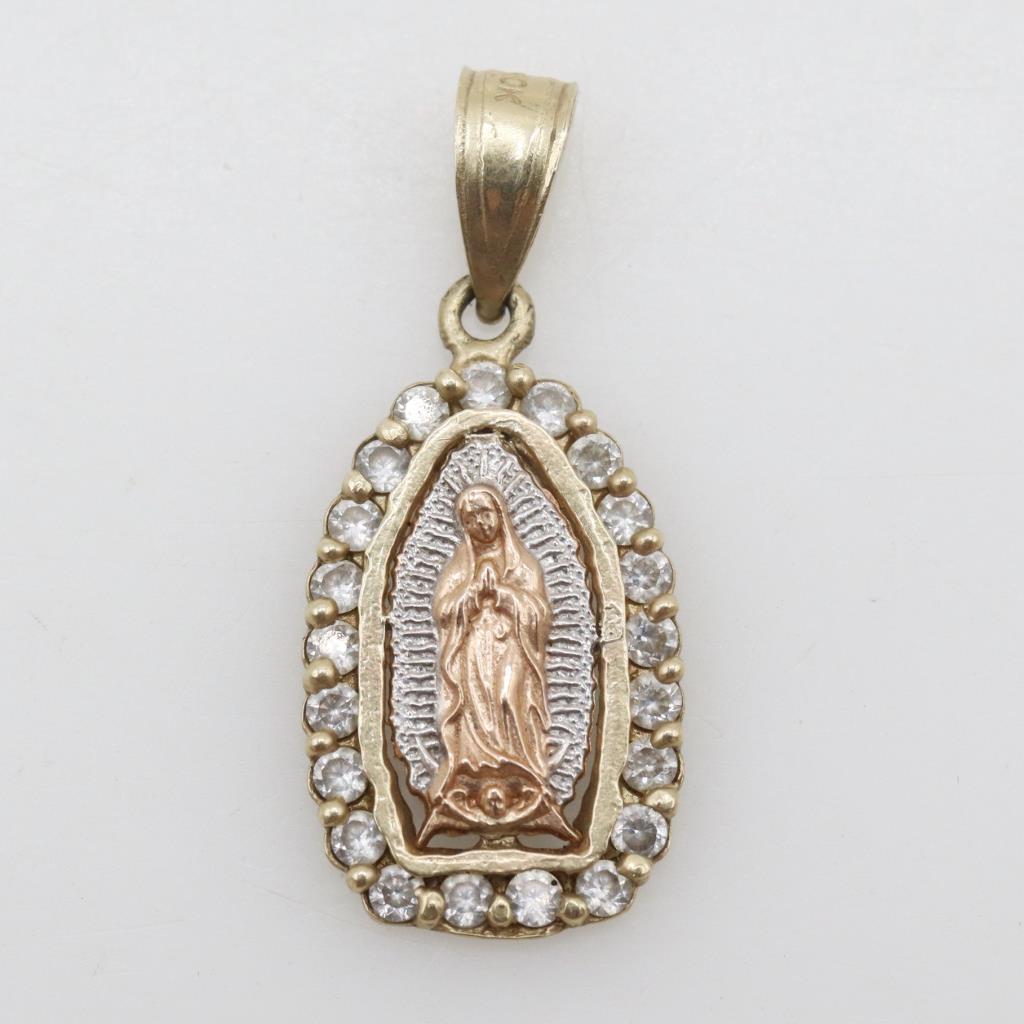 10kt Gold Tri-color Religious Pendant | Property Room