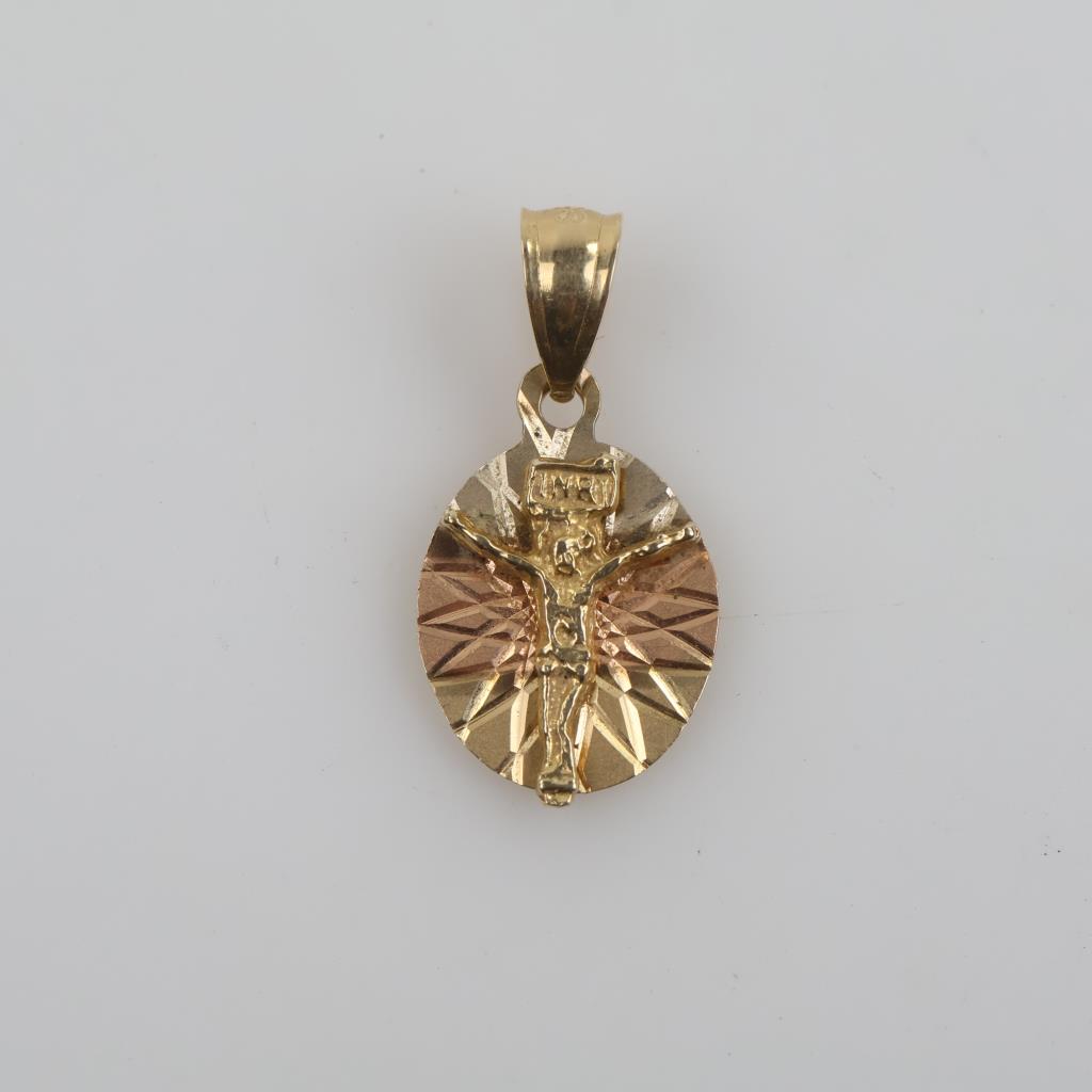 10kt Gold Tri-color Religious Pendant | Property Room