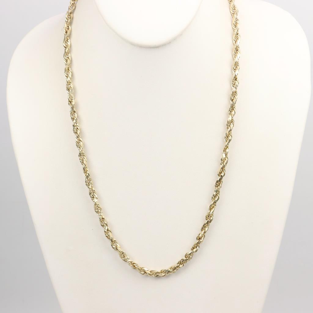 10kt Gold Twisted Rope Chain Hollow Necklace | Property Room