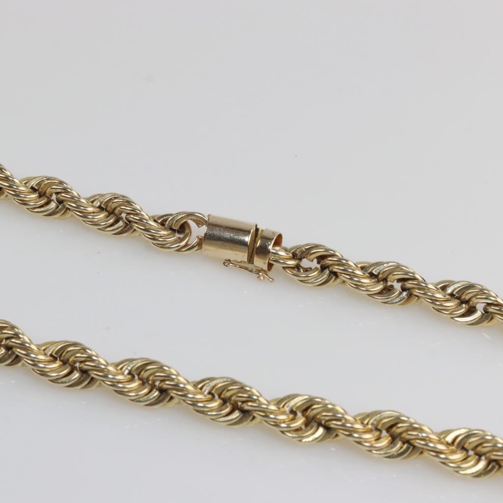 10kt Gold Twisted Rope Chain Necklace-Evaluated by Our Certified ...