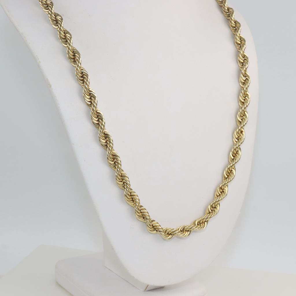 10kt Gold Twisted Rope Chain Necklace-Evaluated by Our Certified ...