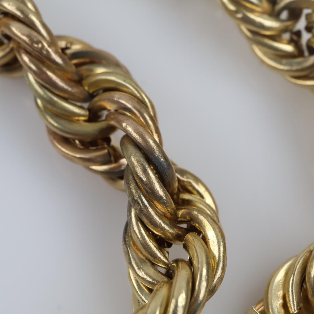 10kt Gold Twisted Rope Hollow Chain Necklace-Evaluated By Our Certified ...