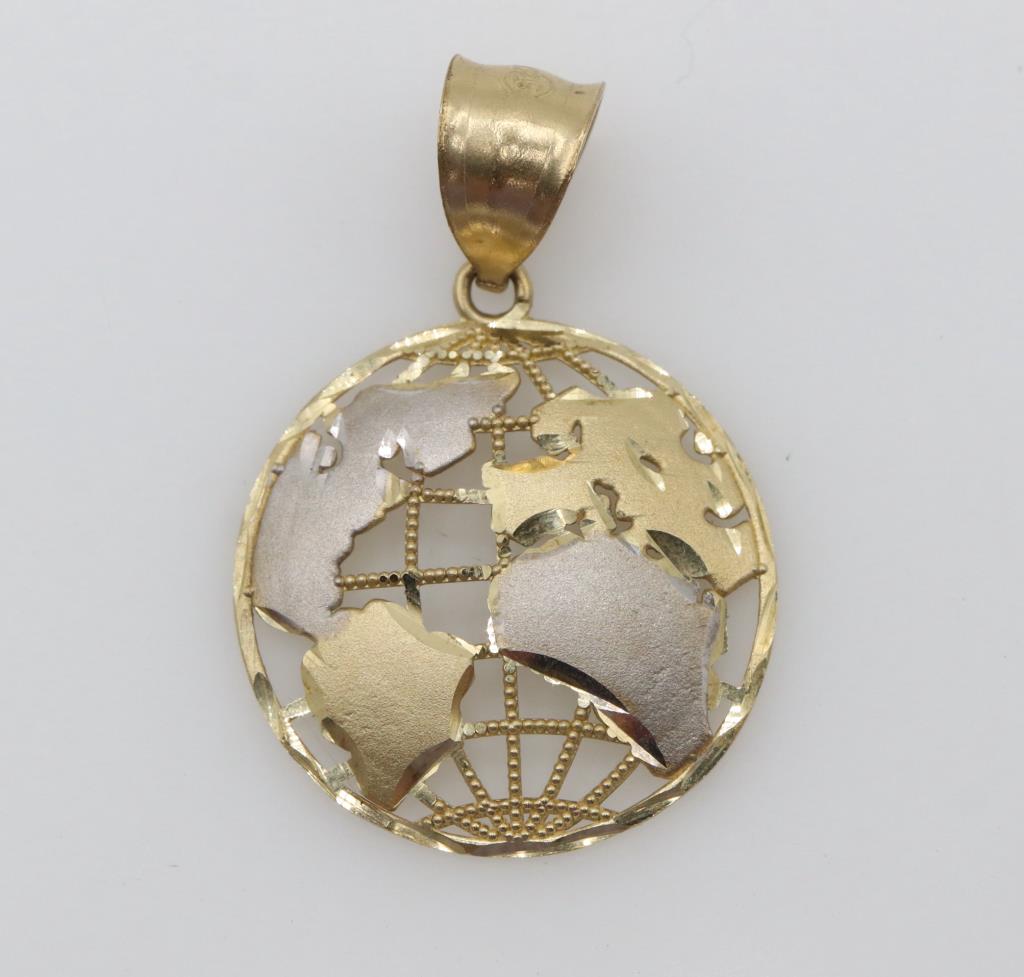 10kt Gold Two Tone Globe Pendant | Property Room