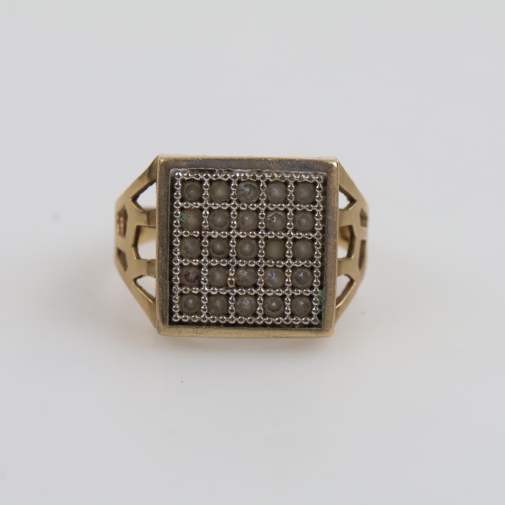 10kt Gold Two-tone Clear Stone Ring | Property Room