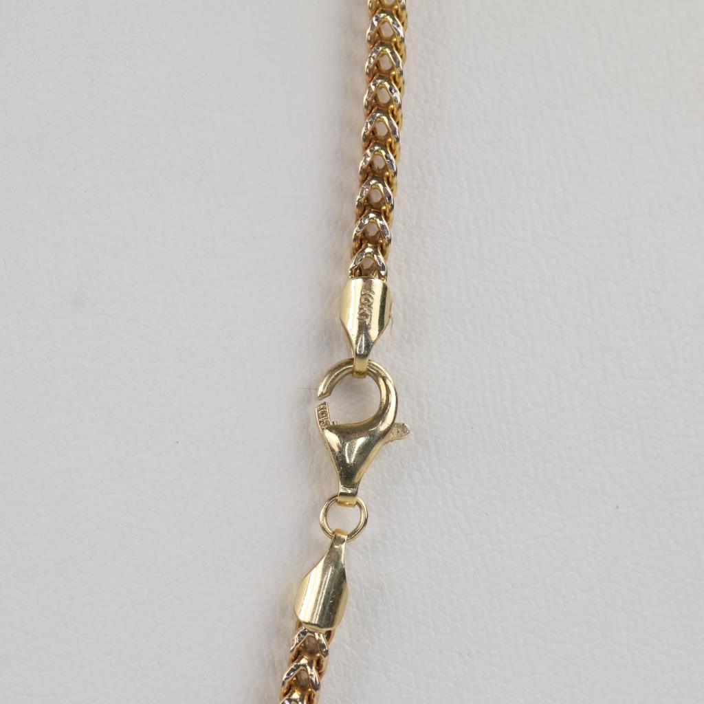10kt Gold Two-tone Hollow Double Curb Chain Necklace | Property Room