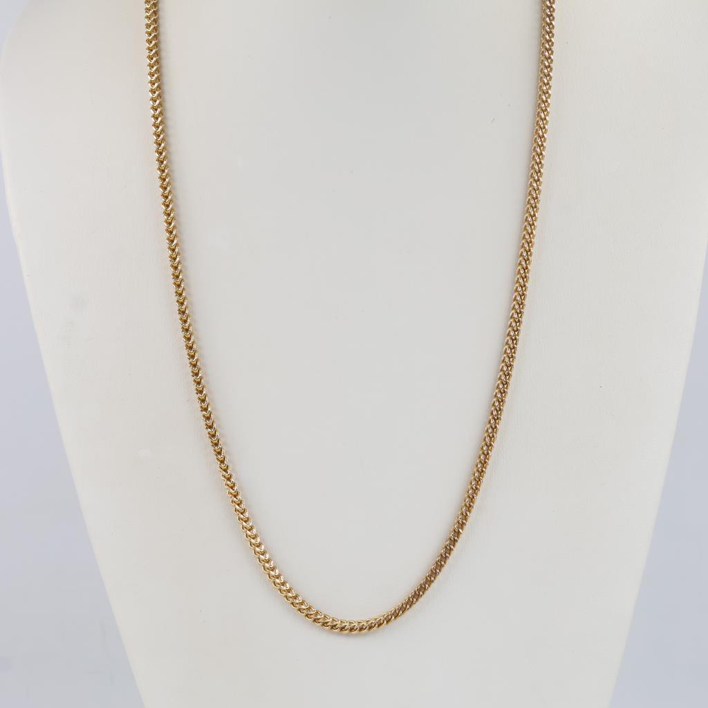 10kt Gold Two-tone Hollow Double Curb Chain Necklace | Property Room