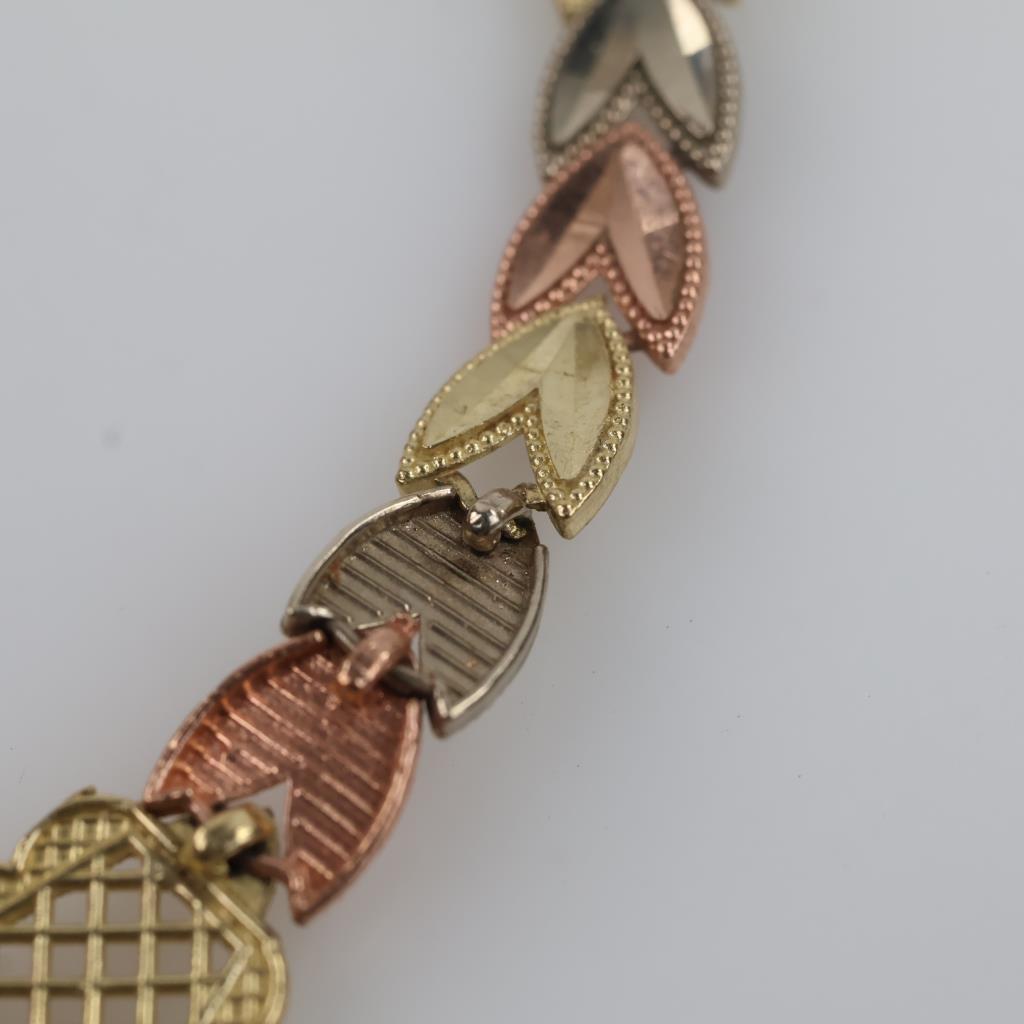 10kt Tri Color Gold "I Love You" Hollow Link Bracelet | Property Room