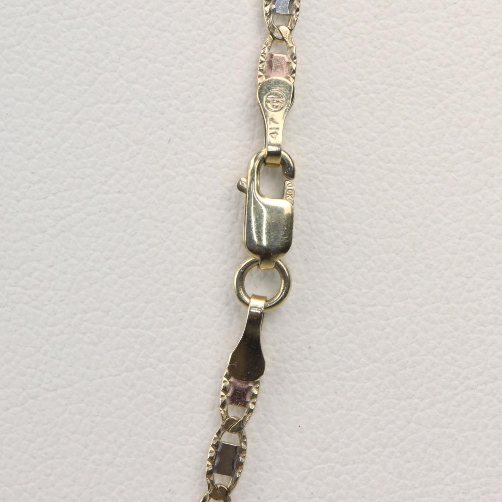 10kt Tri Color Gold Panel Link Necklace | Property Room