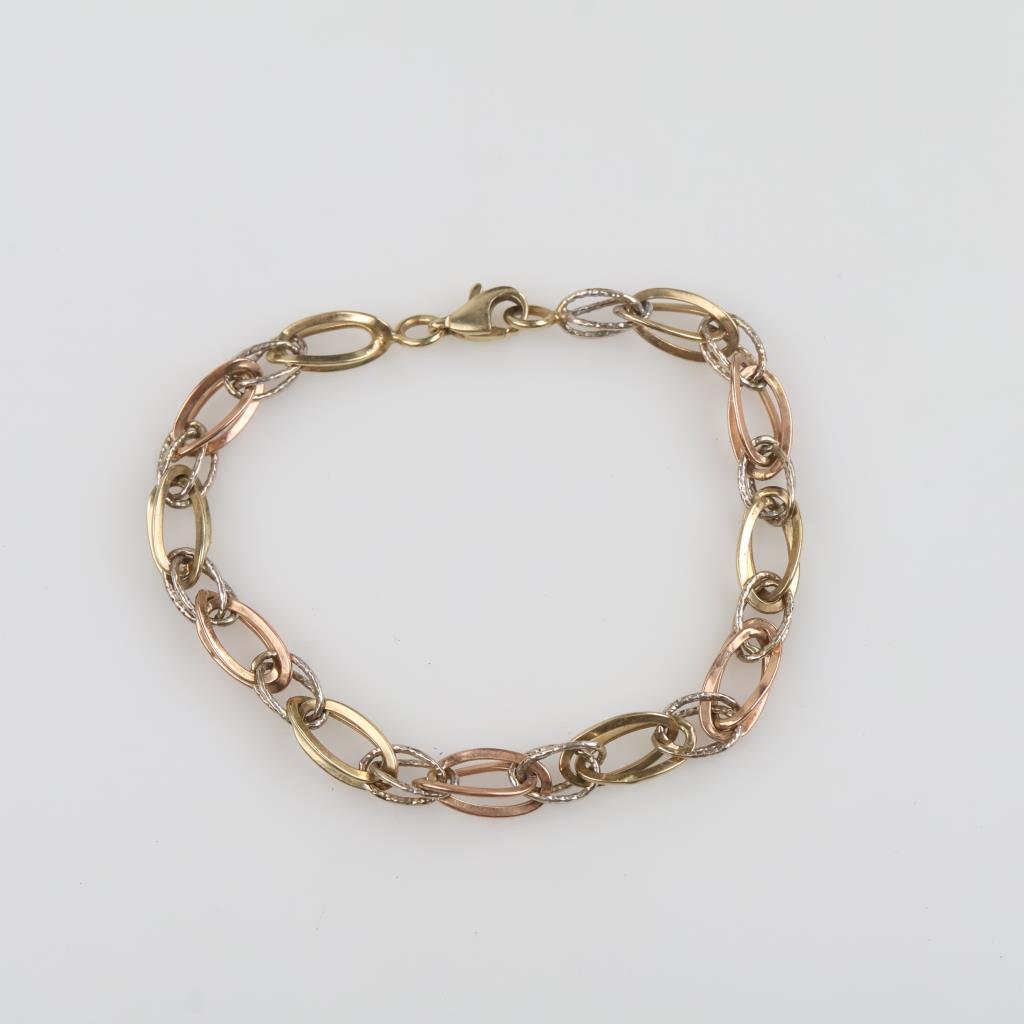 10kt Tri Colored Gold Bracelet | Property Room