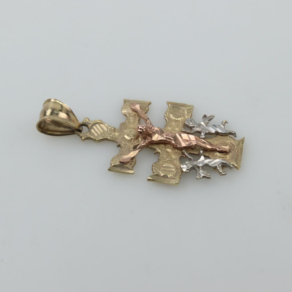 10kt Tri Colored Gold Cross Pendant | Property Room
