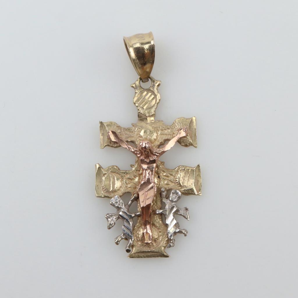 10kt Tri Colored Gold Cross Pendant | Property Room