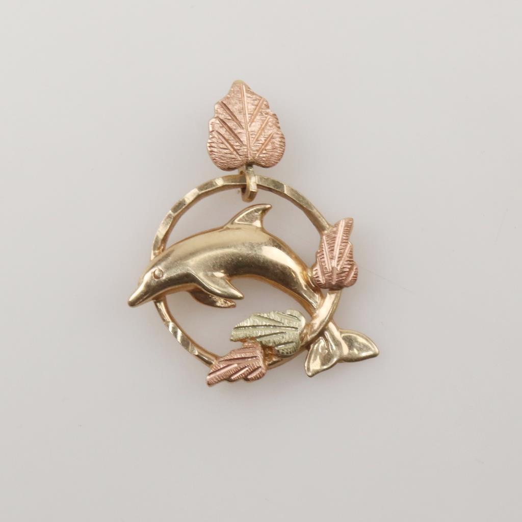 10kt Tri Colored Gold Dolphin Pendant | Property Room