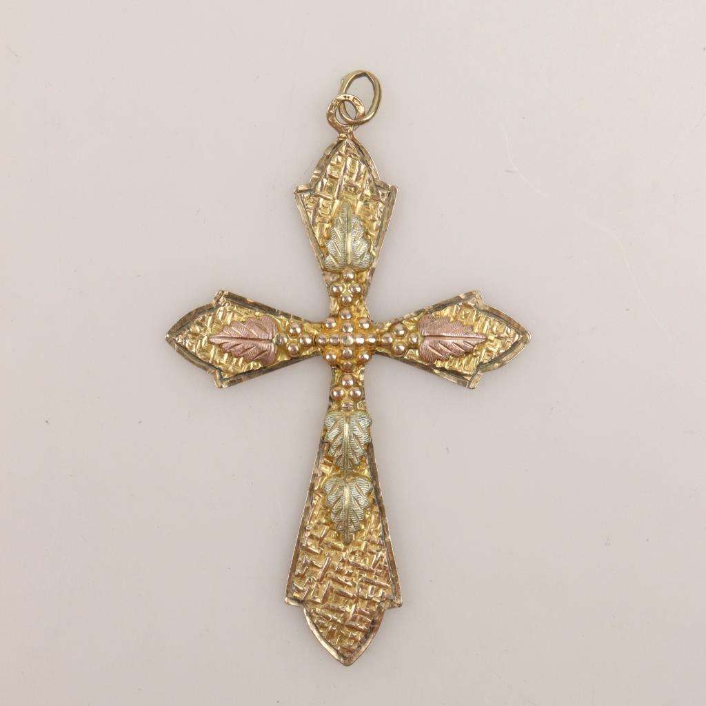 10kt Tri-Colored Gold Cross Pendant | Property Room