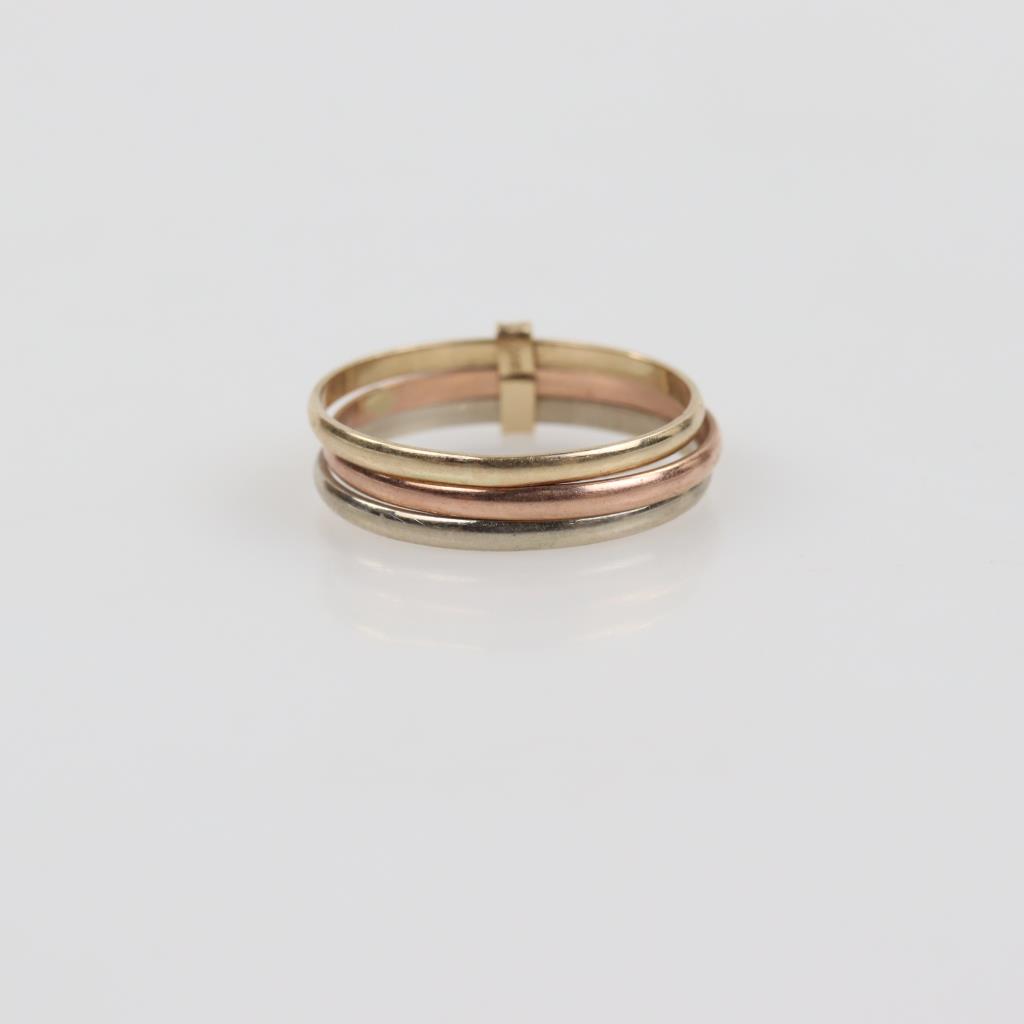 10kt Tri-Colored Gold Three Band Ring | Property Room