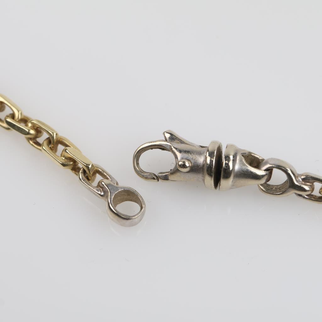 10kt Two Tone Gold Barrel Spring Link Chain Necklace-Evaluated By Our ...