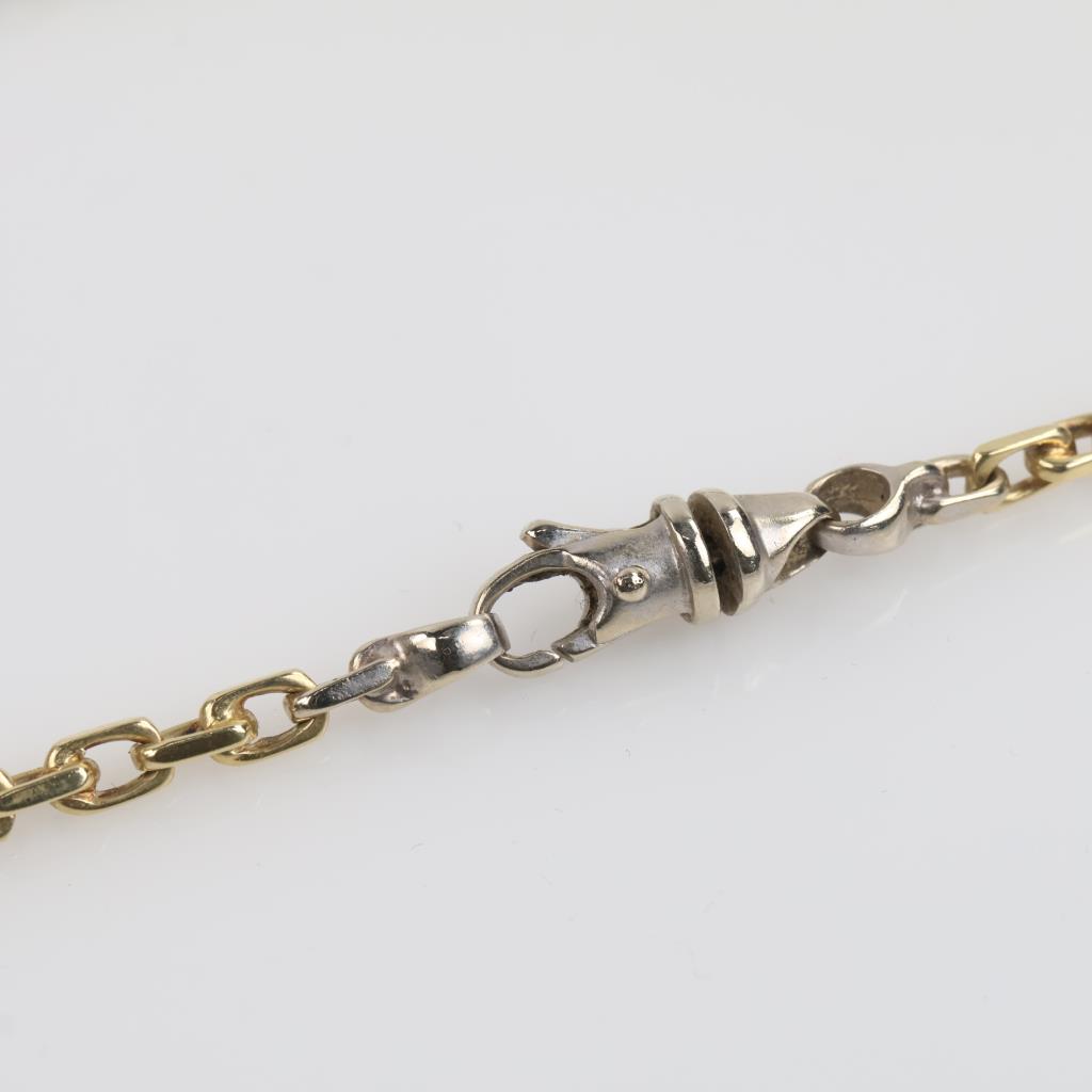 10kt Two Tone Gold Barrel Spring Link Chain Necklace-Evaluated By Our ...