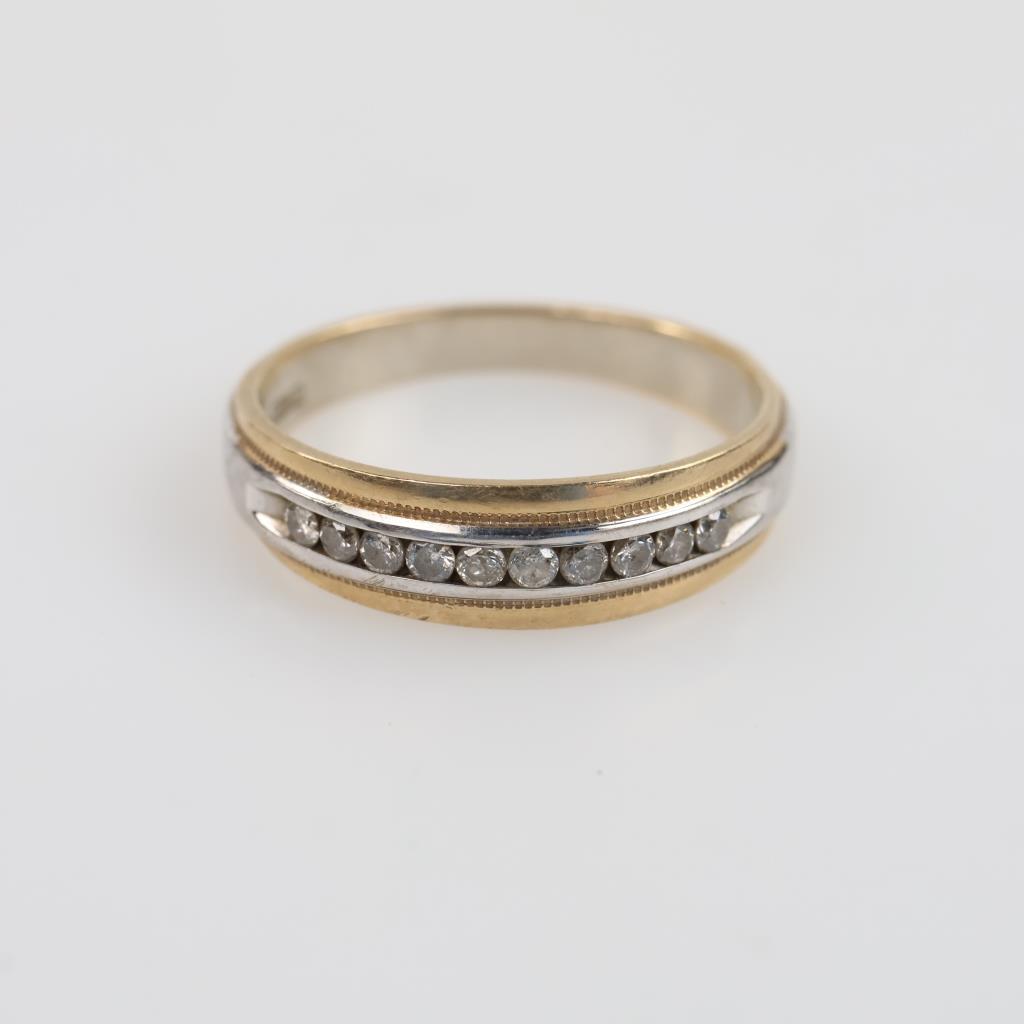 10kt Two Tone Gold Diamond Band | Property Room