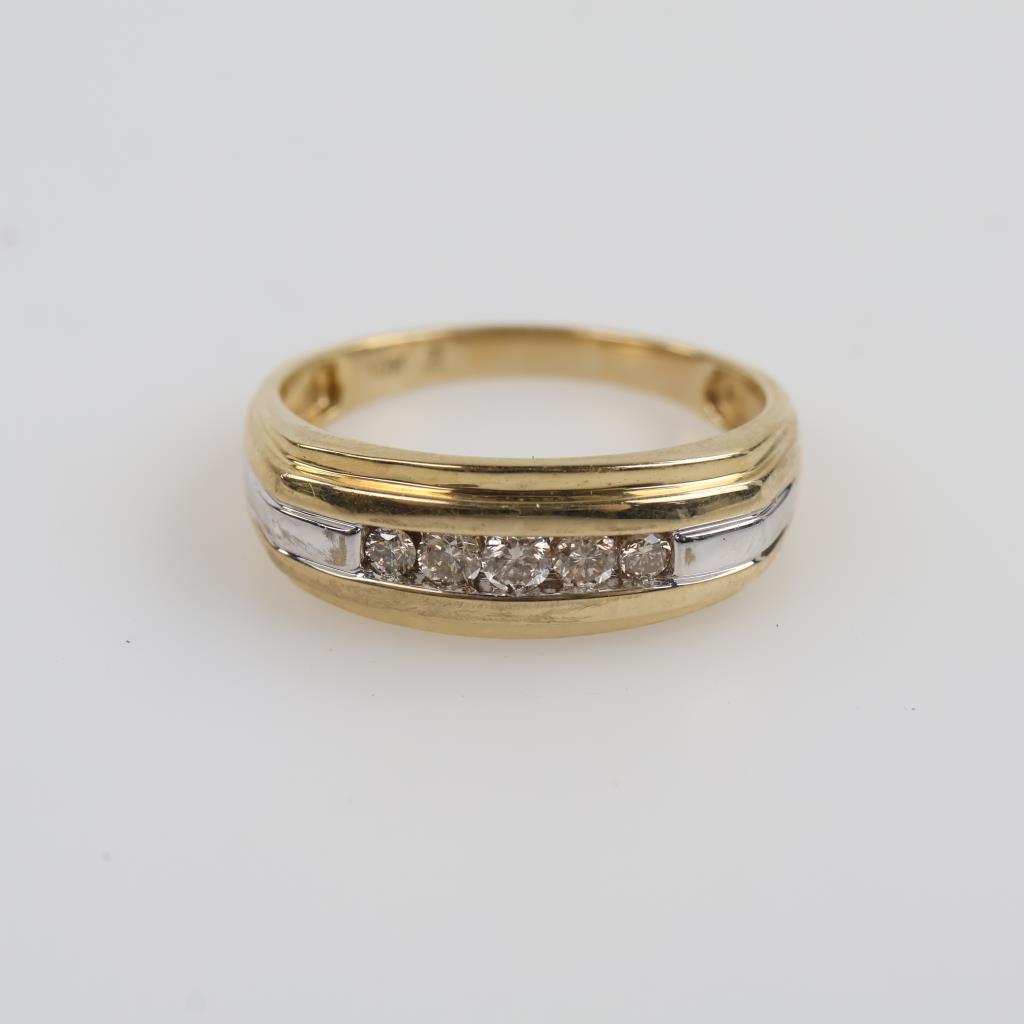 10kt Two Tone Gold Diamond Band | Property Room
