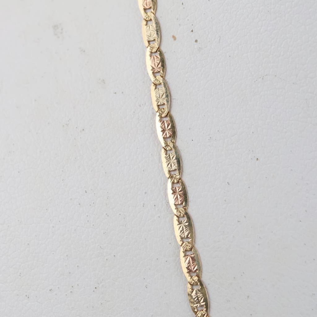 10kt Two Tone Gold Panel Link Necklace | Property Room